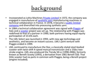 plan to re-construction of old company "LML freedom " | PPTX