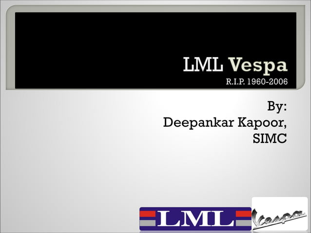 LML Vespa - Brand History | PPT | Manufacturing Industry | Industries