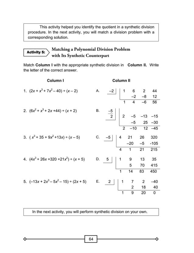 MATH GRADE 10 LEARNER'S MODULE