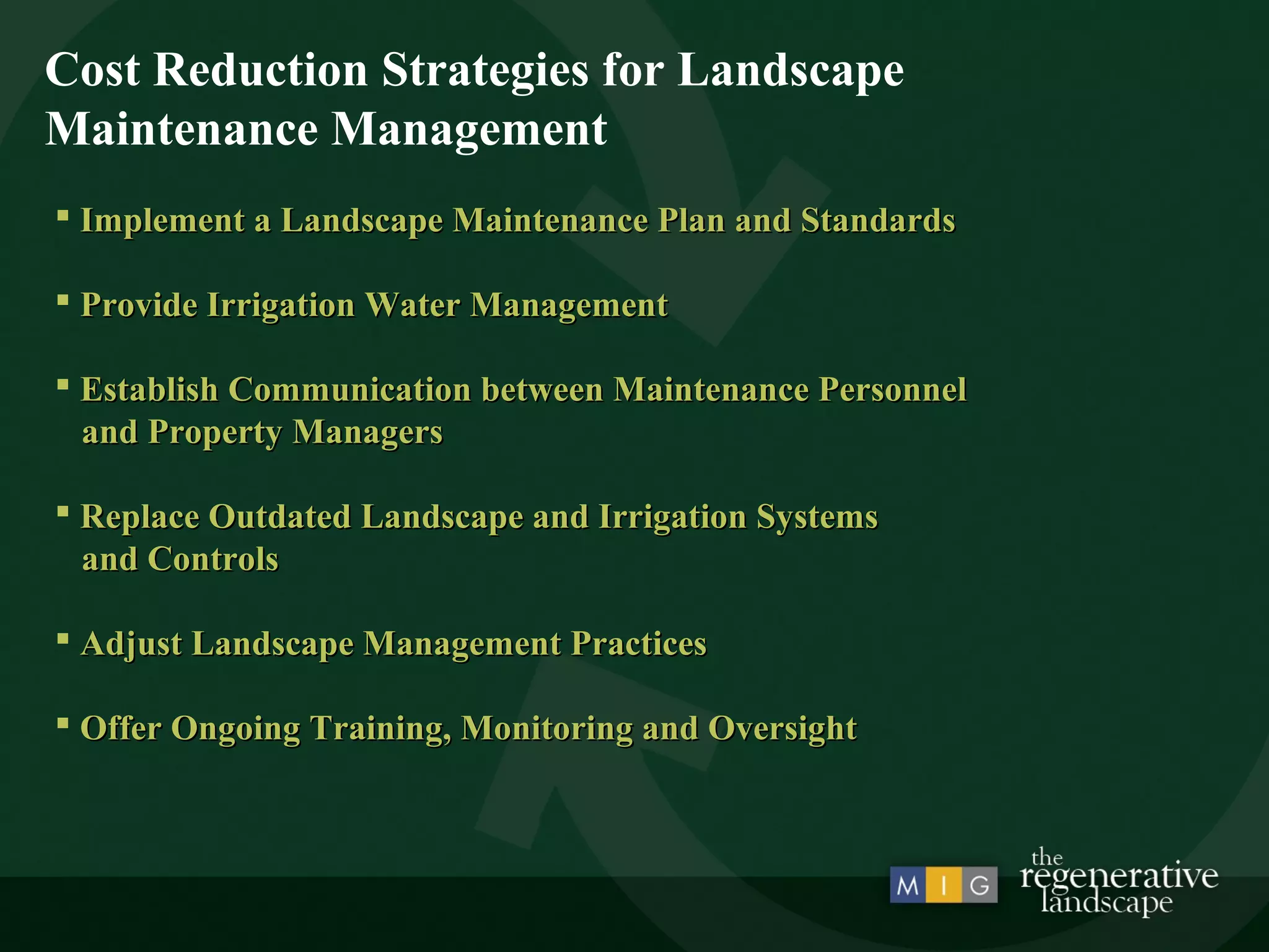 Landscape Management Maintenance | PPT