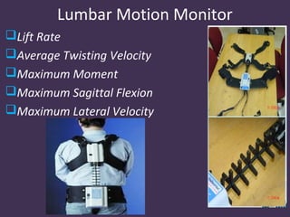 Lumbar Motion Monitor | PPT | Medical Health