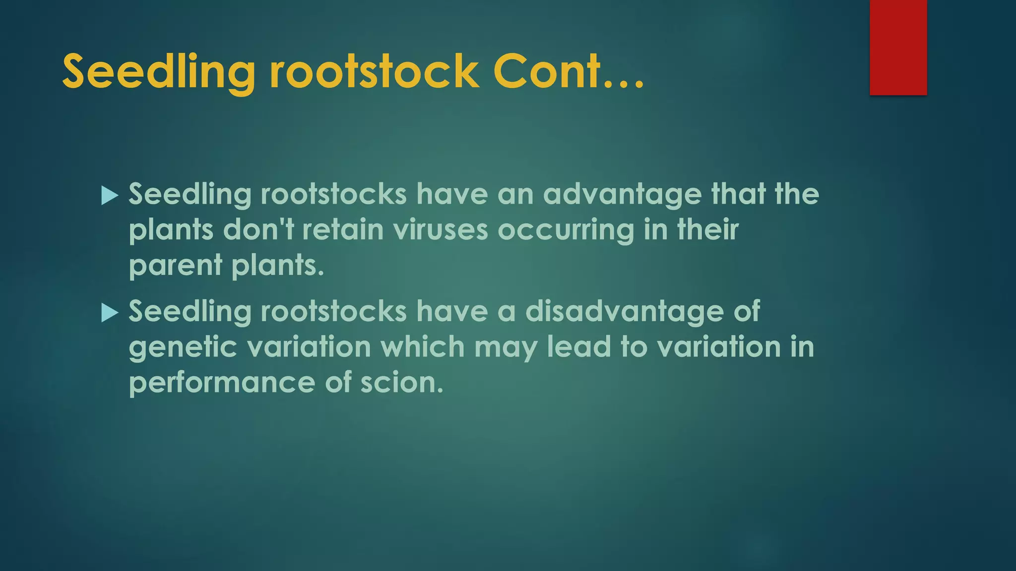 nursery production of fruit crops: definition of rootstocks and scion ...