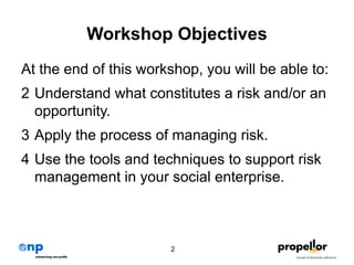 Social Enterprise Learning Toolkit (Risk Management Module) | PPT
