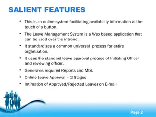 Leave Management | PPT