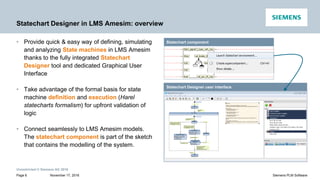 Statechart Designer of LMS Imagine.Lab Amesim: combine discrete-event control and continuous ...