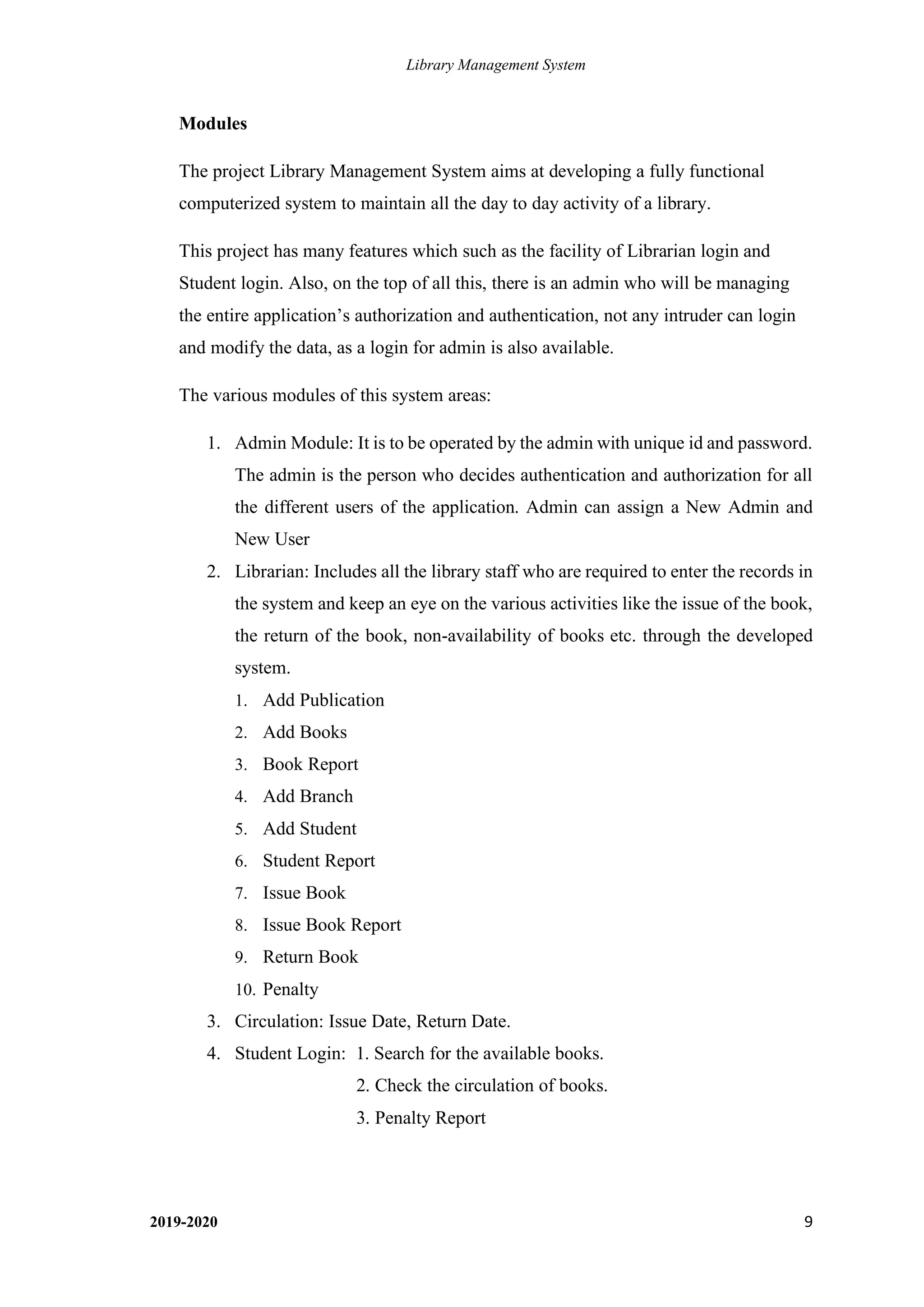 Thesis on Library Management System | LMS | Project Report | PDF