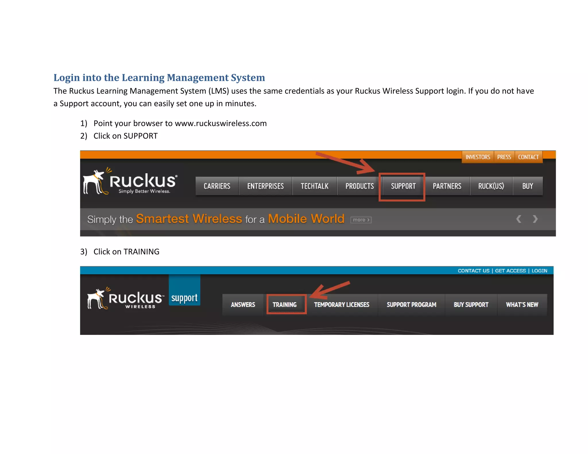 Lms ruckus trainig portal | PDF
