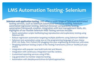 LMS TESTING SERVICES | PPT