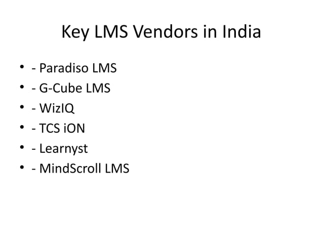 LMS Vendors in India A detailed information | PPTX