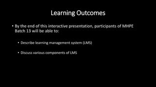 LMS(learning management system , VLE (virtual learning environment) and ...