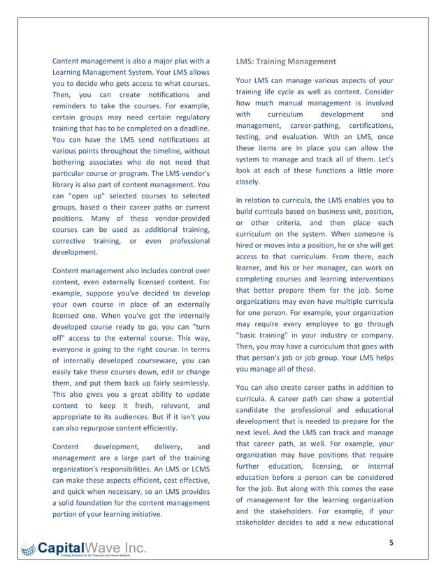 Lms white paper may 2010 | PDF