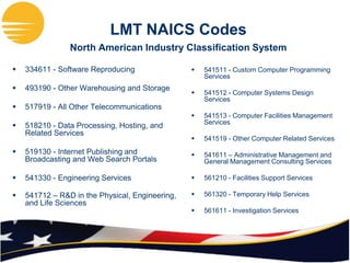 Lmt capabilities brief, | PPTX