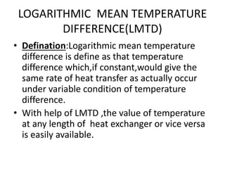 analysis of heat exchanger by LMTD method | PPTX