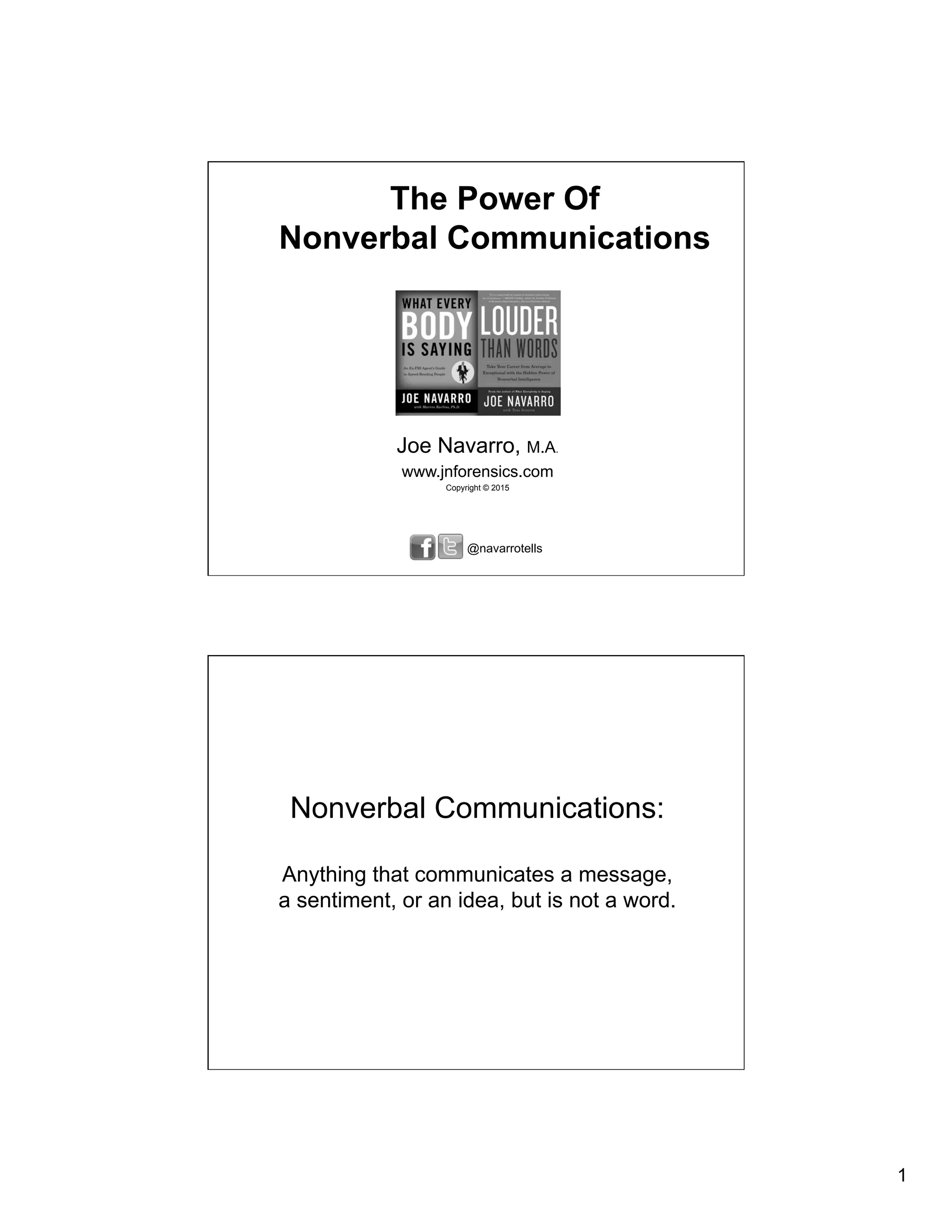 The Power of Nonverbal Communications 2015 | PDF