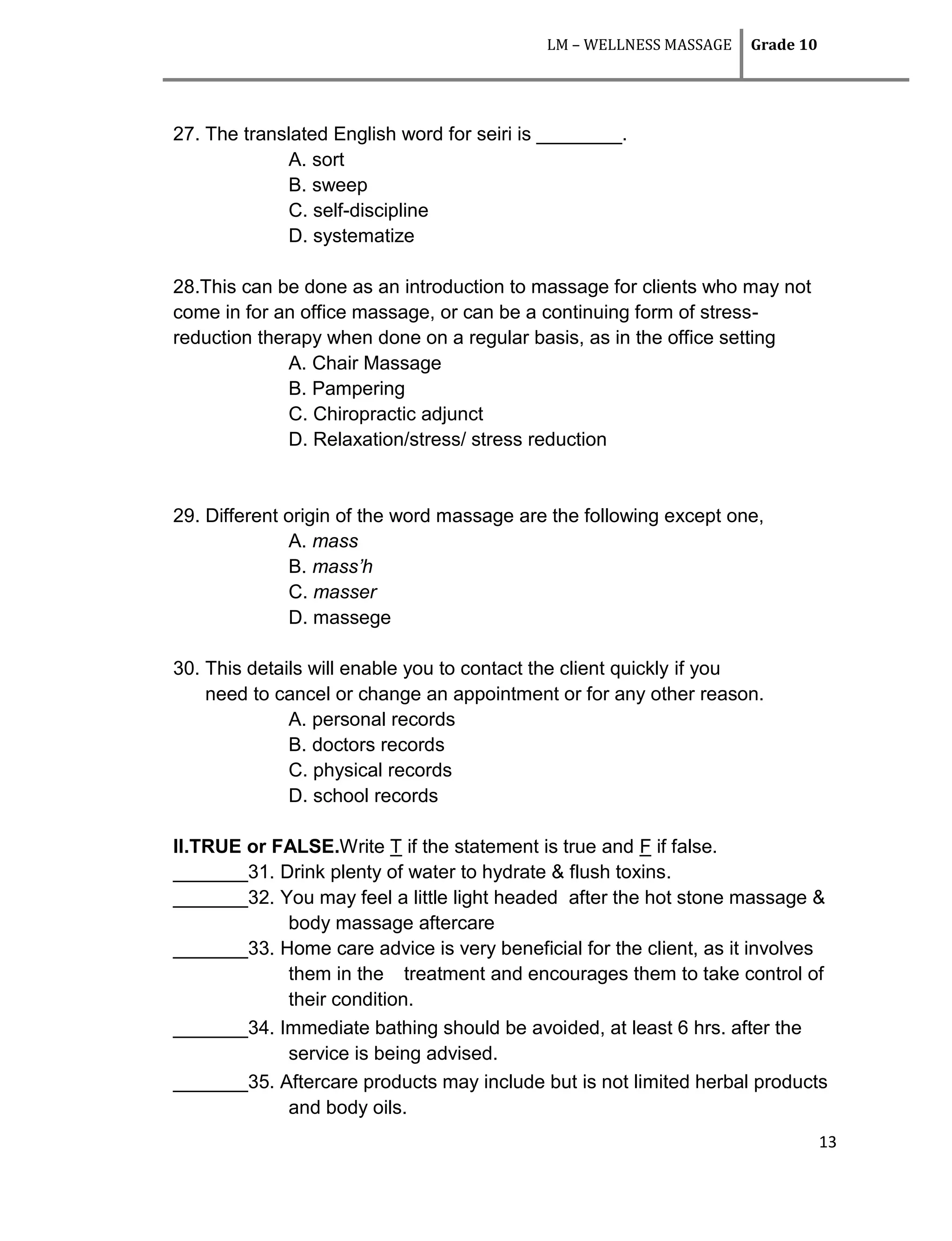 Lm wellness massage g10 | PDF