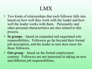 LMX and Transformational Theories | PPT