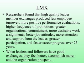 LMX and Transformational Theories | PPT