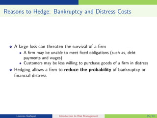 Introduction to Risk Management (strategies for a firm) | PDF