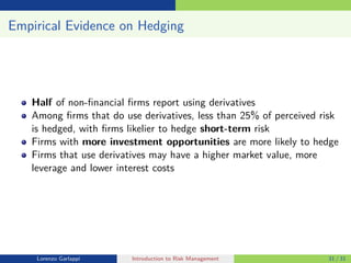 Introduction to Risk Management (strategies for a firm) | PDF