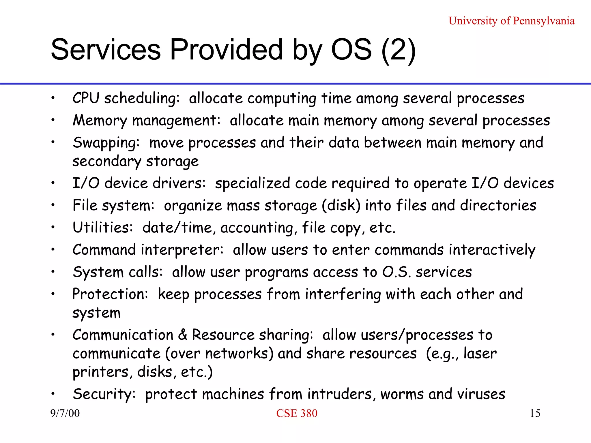 CSE 370 - Introduction to Operating Systems | PPT