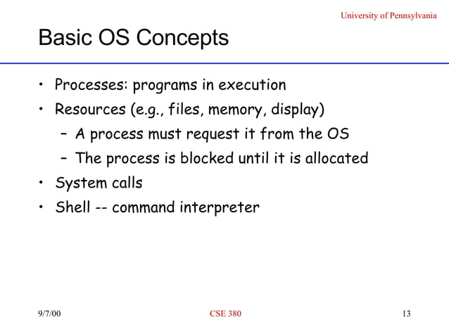 CSE 370 - Introduction to Operating Systems | PPT