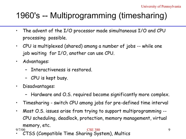 Cse 370 Introduction To Operating Systems Ppt