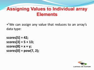 Arrays in C++ in Tamil - TNSCERT SYLLABUS PPT | PPTX | Programming Languages | Computing