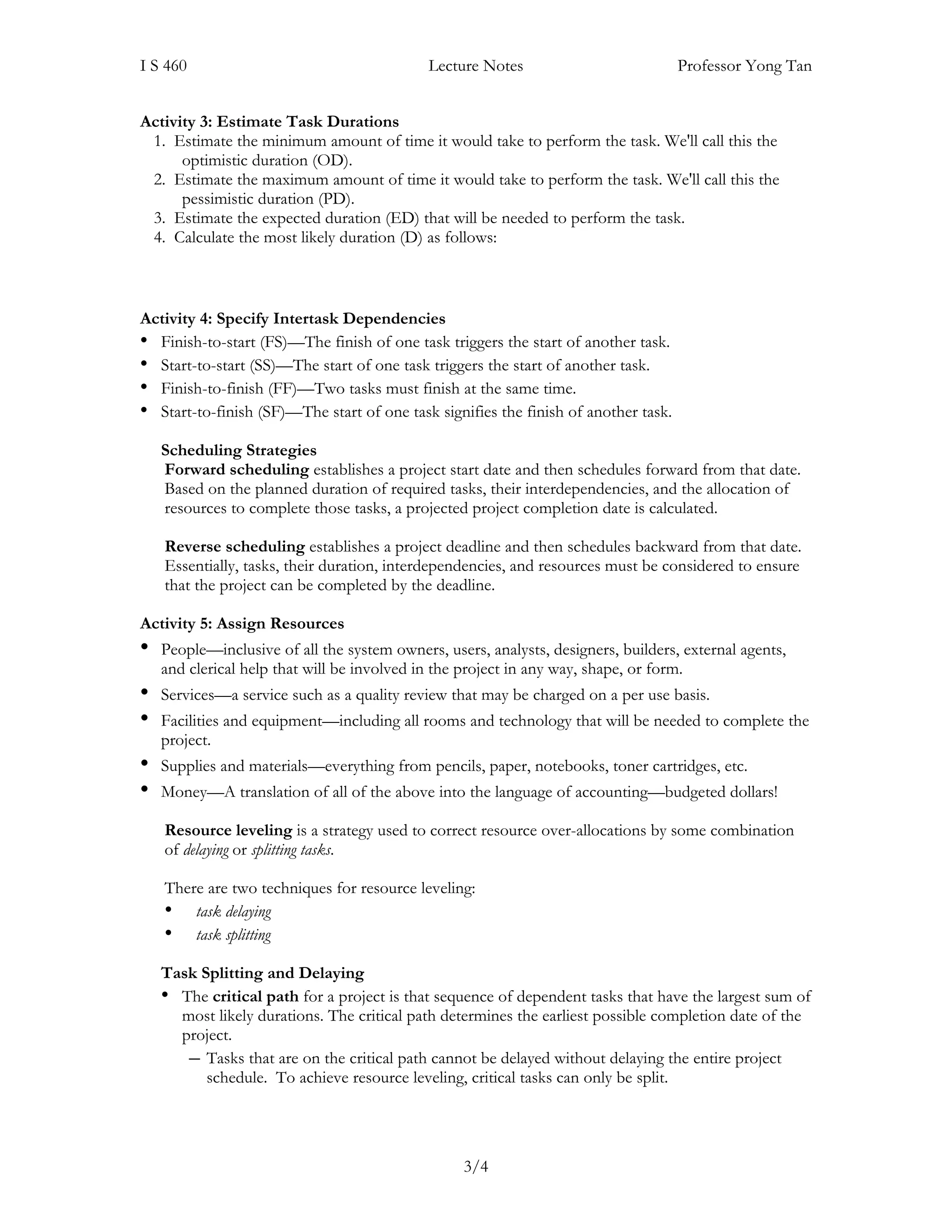 Project Management Notes 3 | PDF