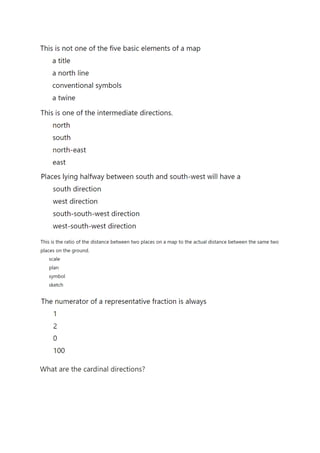 Mapping of Earth, its features, questions, answers, fill up the blanks ...