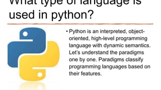Python.pptx | Programming Languages | Computing