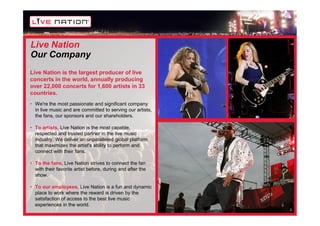 Live Nation Company Profile | PPT