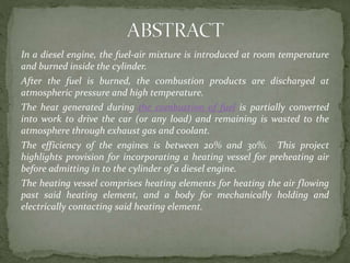 Design and fabrication of Air Pre Heater for Diesel engine | PPTX