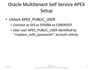 PDB Provisioning with Oracle Multitenant Self Service Application | PPTX