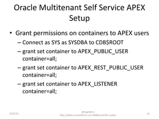 PDB Provisioning with Oracle Multitenant Self Service Application | PPTX