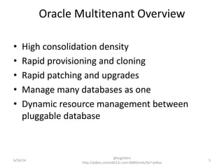 PDB Provisioning with Oracle Multitenant Self Service Application | PPTX