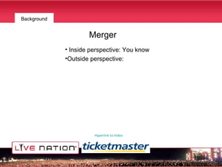 Live Nation and TicketMaster Merger | PPT