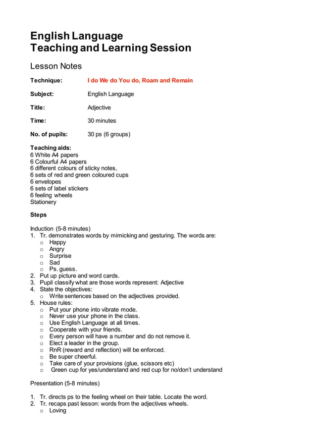 I do We do You do | DOCX | Homework and Study | Education