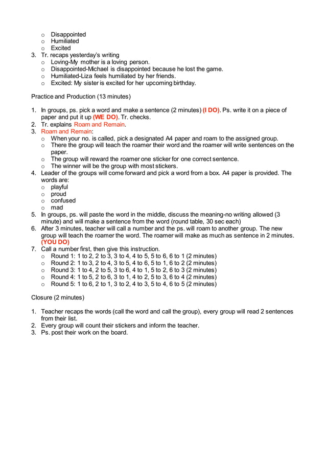 I do We do You do | DOCX | Homework and Study | Education