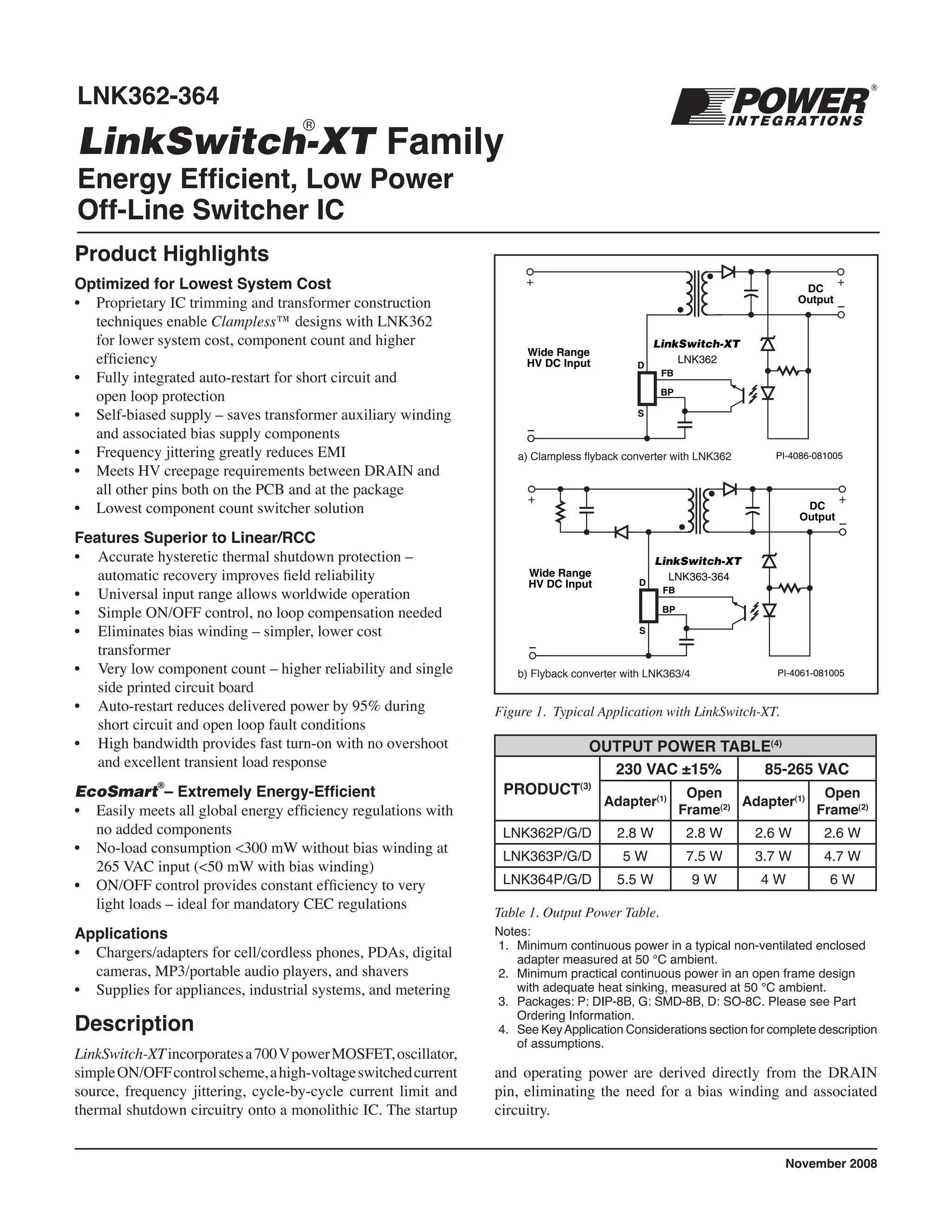 Original Power Supply IC LNK364DN LNK364DG SOP-7 New | PDF