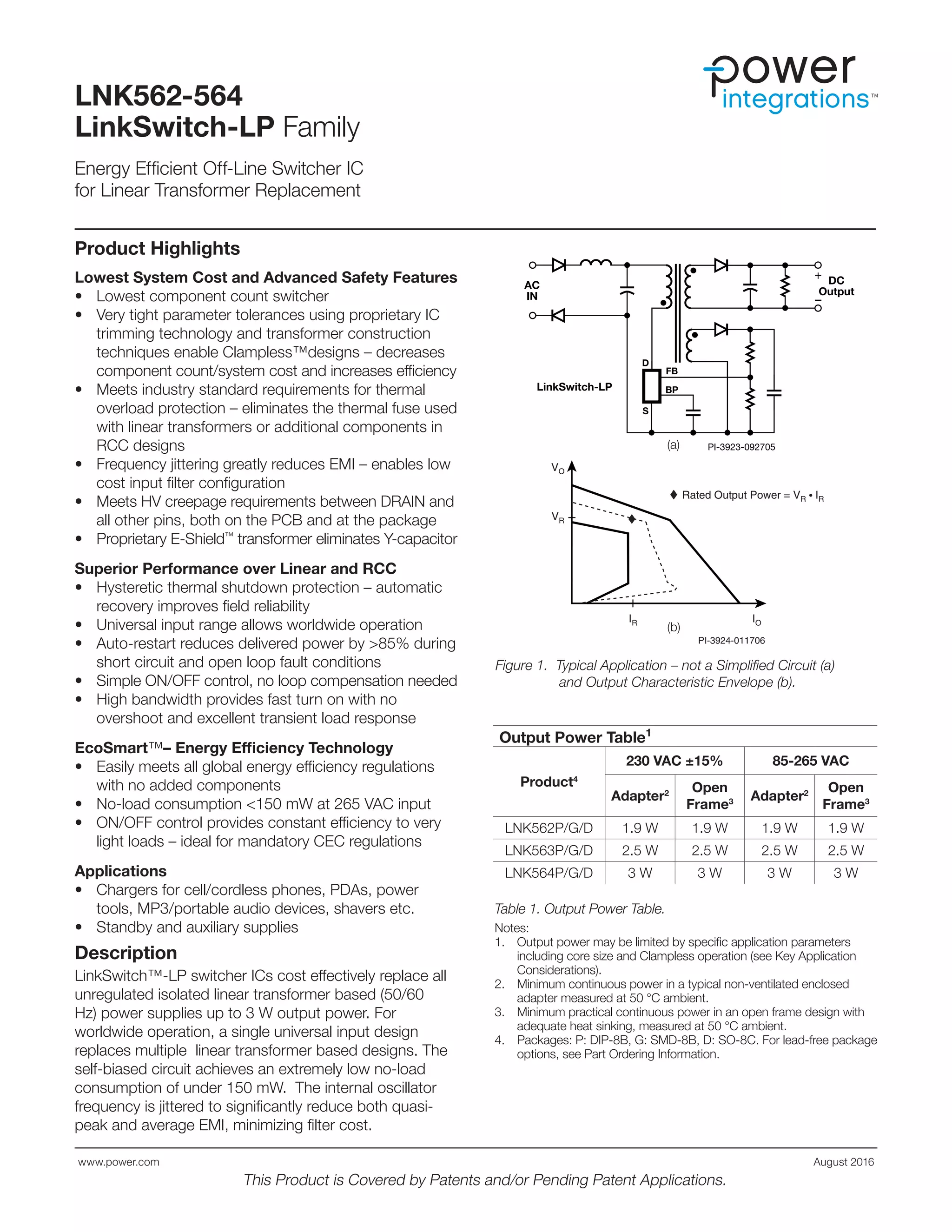 Original Power Supply IC LNK564DG LNK564D LNK564 564 SOP-7 New Power Integrations | PDF
