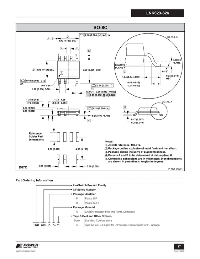 Original Power Supply IC LNK626PG LNK626P LNK626 DIP-7 New Power ...