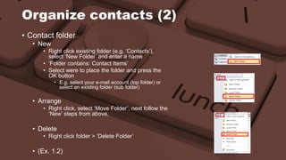 Lunch 'n Learn - Outlook: contacts | PPT