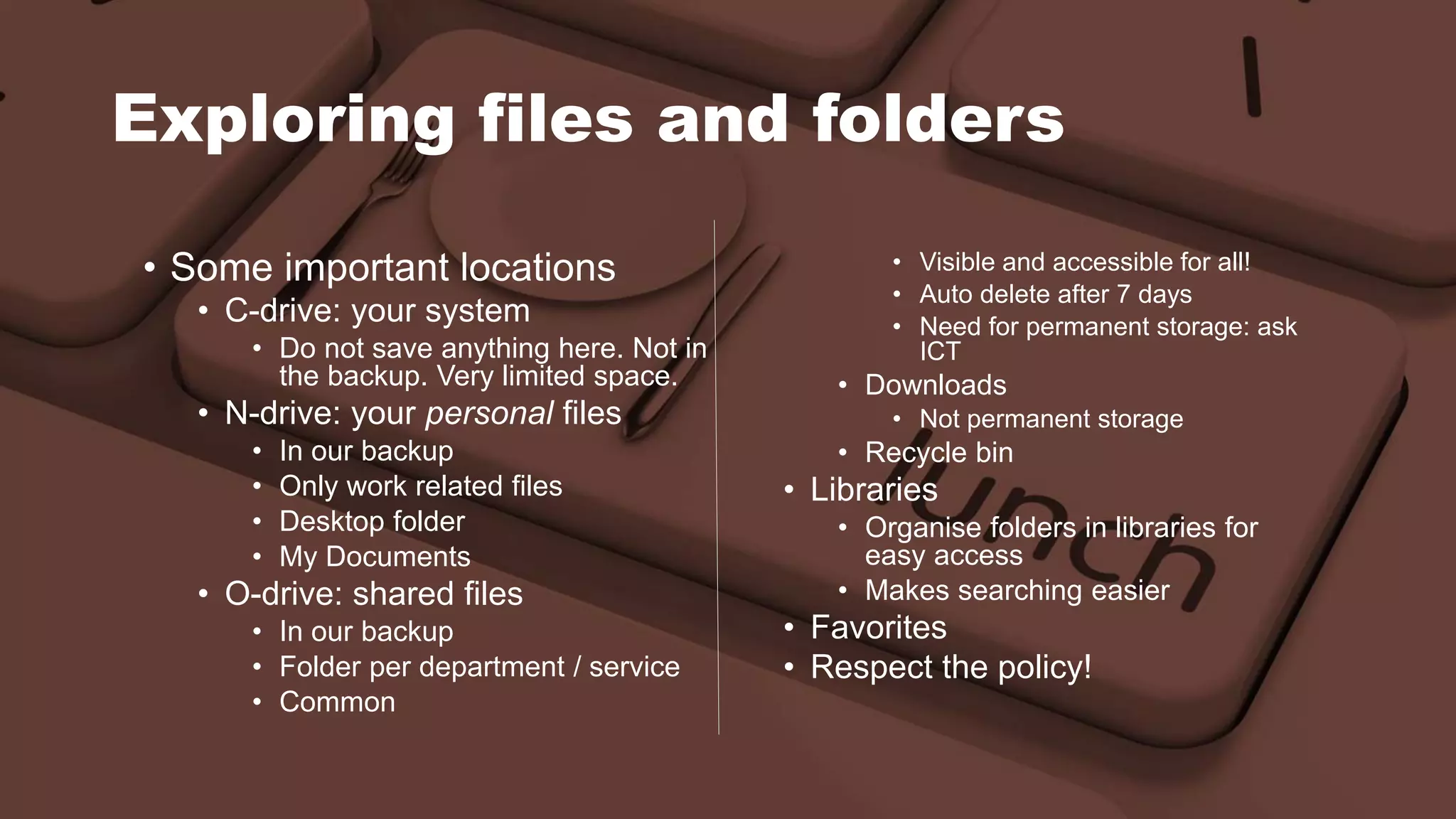 Lunch 'n Learn - Windows: handy shortcuts and file handling | PPT