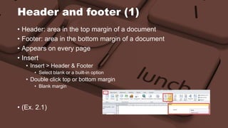 Lunch 'n Learn - Word: templates & styles | PPTX