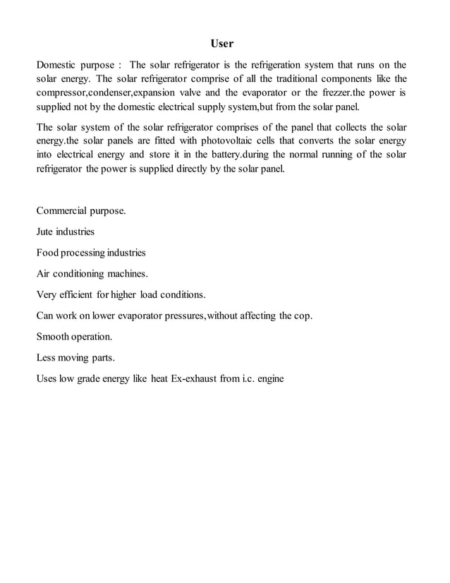 Solar Refergerator | PDF