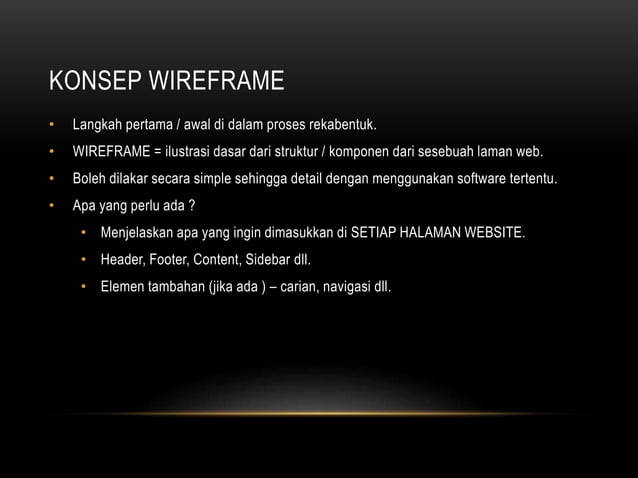 rekabentuk storyboard wireframe | PPTX