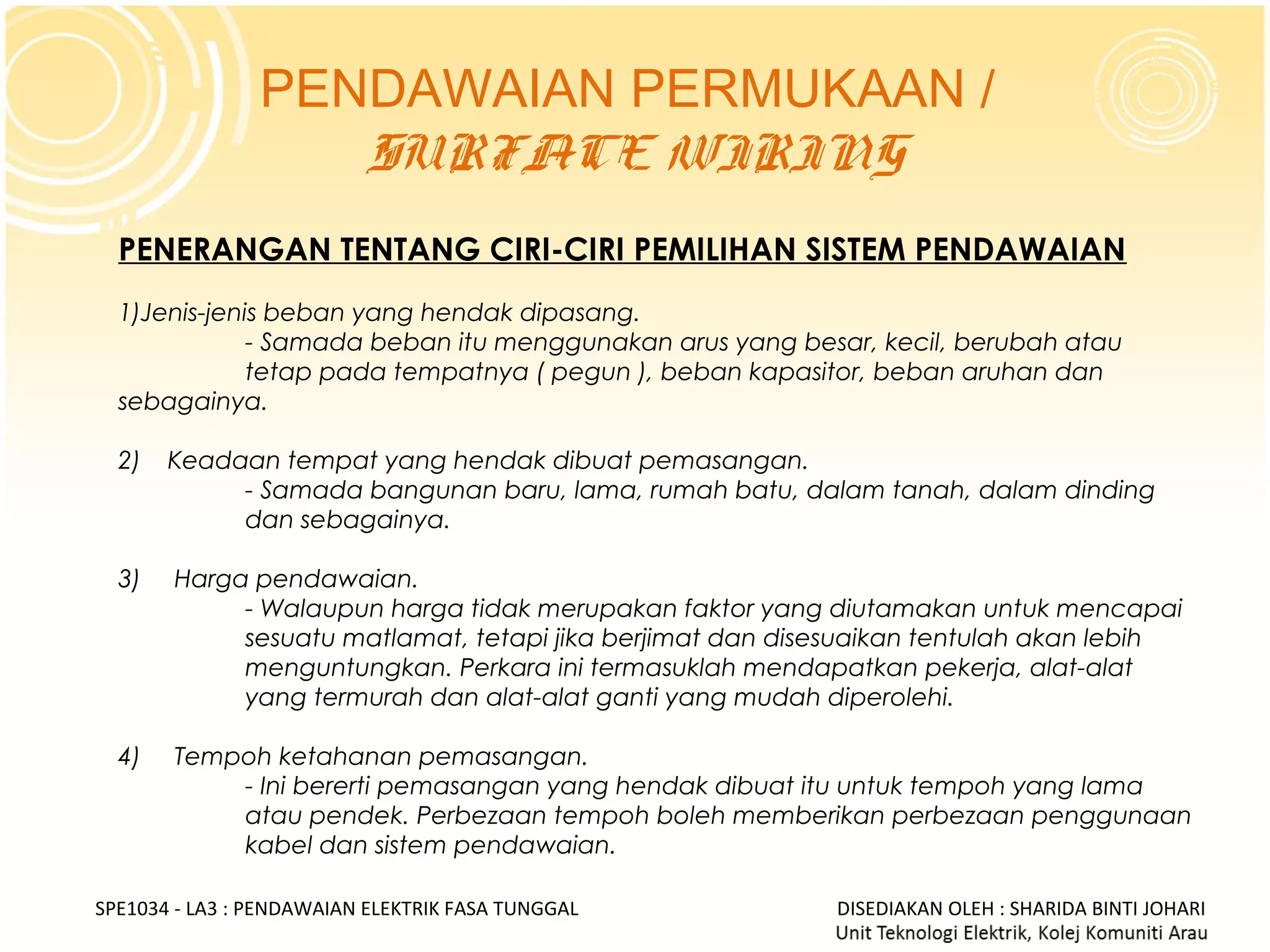 kabel dan sistem pendawaian elektrik | PPS