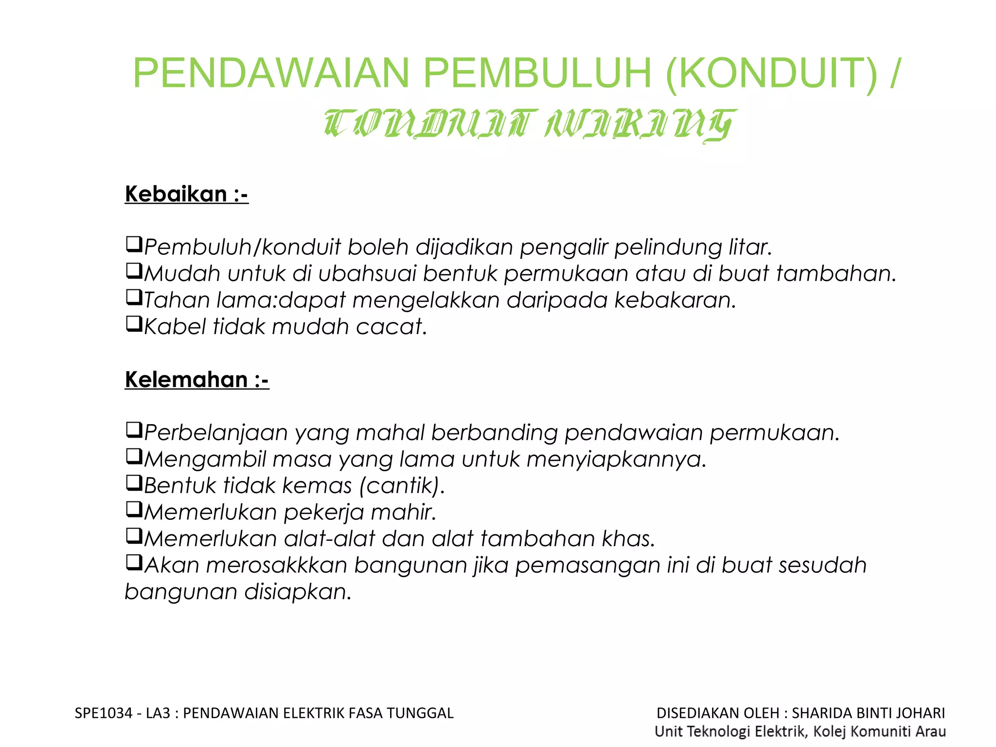 kabel dan sistem pendawaian elektrik | PPS