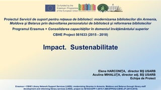 Harconiţa, Elena, Mihaluţa, Aculina. Impact. Sustenabilitate | PPTX
