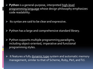 Python Programming Language | PPTX